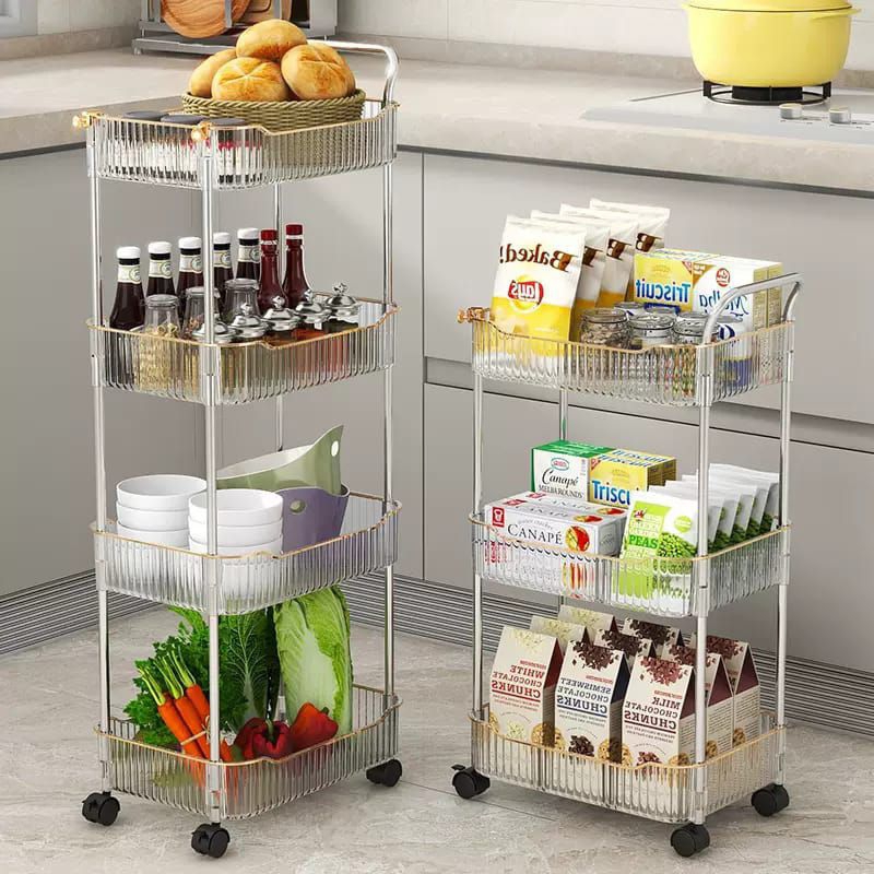 Jkt Mall Square Kitchen Trolley Rack Trolley Rack Bathroom Shelf Multi ...