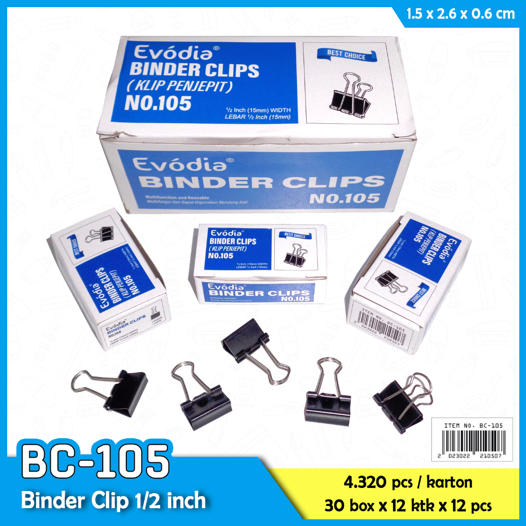 Binder Clip 15mm EVODIA 105 (12pc) | Shopee Singapore