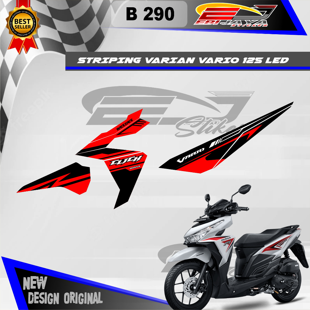 SIMPLE VARIO 125 LED DECAL STICKER / VARIO 125 LED RACE GRAPHIC DECAL ...