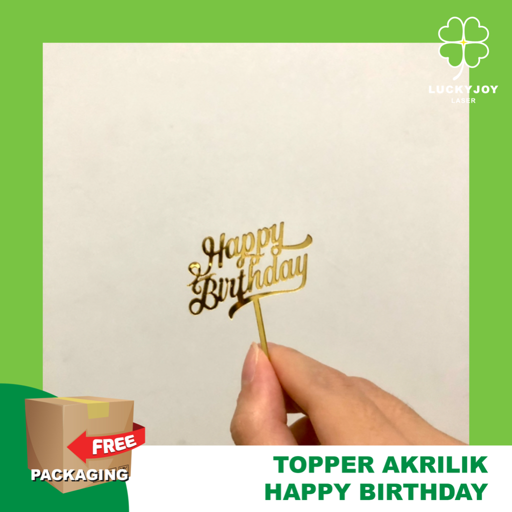 Hbd happy birthday cake topper Acrylic cake topper | Shopee Singapore