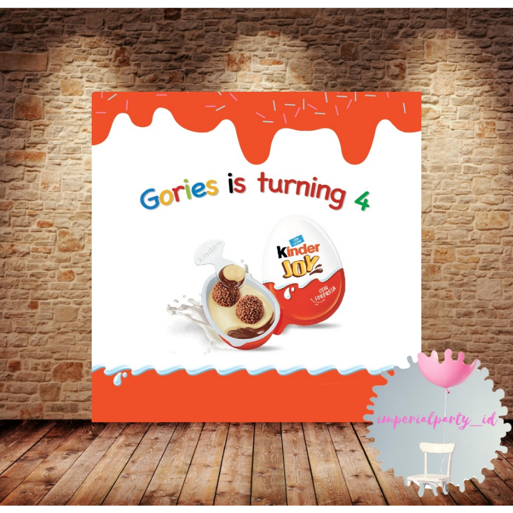 Custom Backdrop Banner Happy Birthday Banner Chocolate Kinder Joy ...