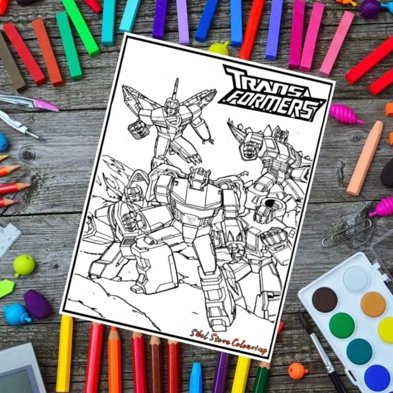 Transformers Theme Children's Coloring Paper / Drawing Paper (10 ...