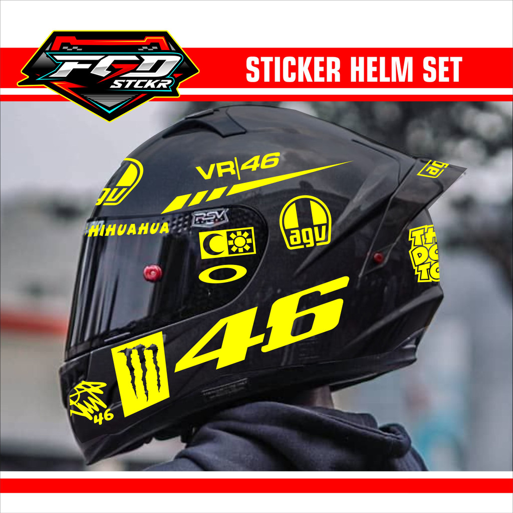 Helmet Sticker - CUTTING VR46 Sticker SET For Helmet | Shopee Singapore