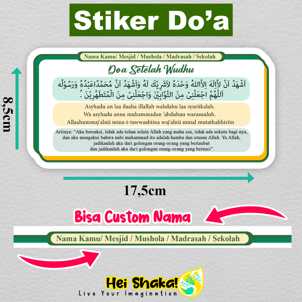 (Can be customized) Heishaka Prayer Sticker After Wudhu Prayer Series ...
