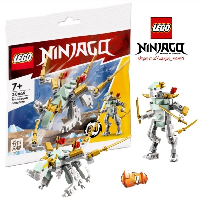 Lego Ninjago 30649 Ice Dragon Creature - Lego Ninja Ice Dragon | Shopee ...