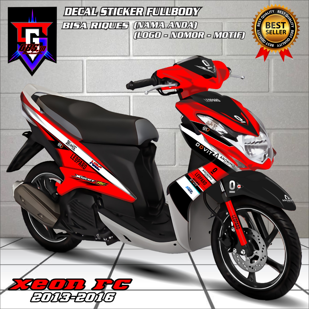 MERAH Xeon rc 2013-2016 Motorcycle Decal Sticker Full - Leopard Body ...