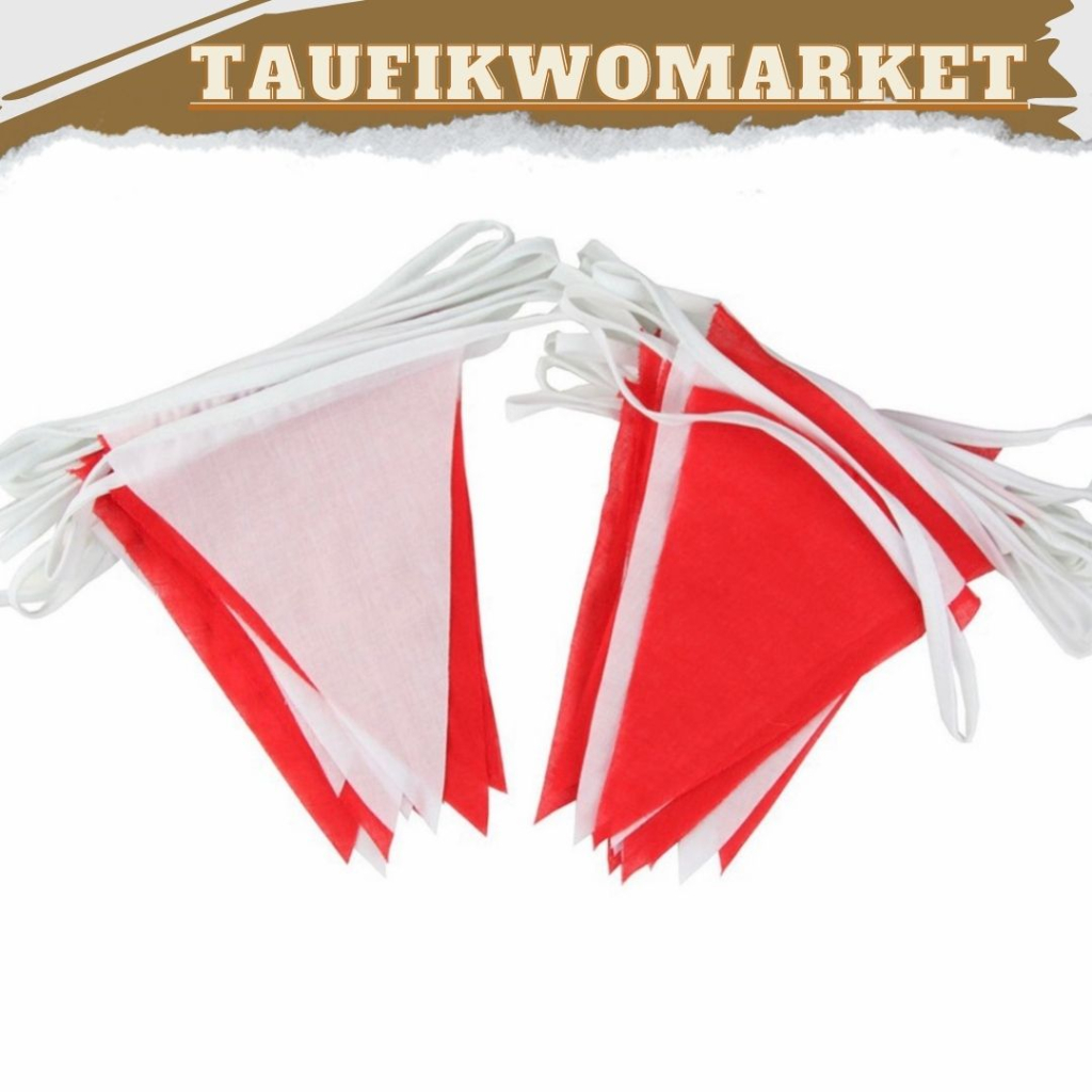 MERAH PUTIH Special|| 5m. Triangle Red And White Flag BANNER|Red And ...