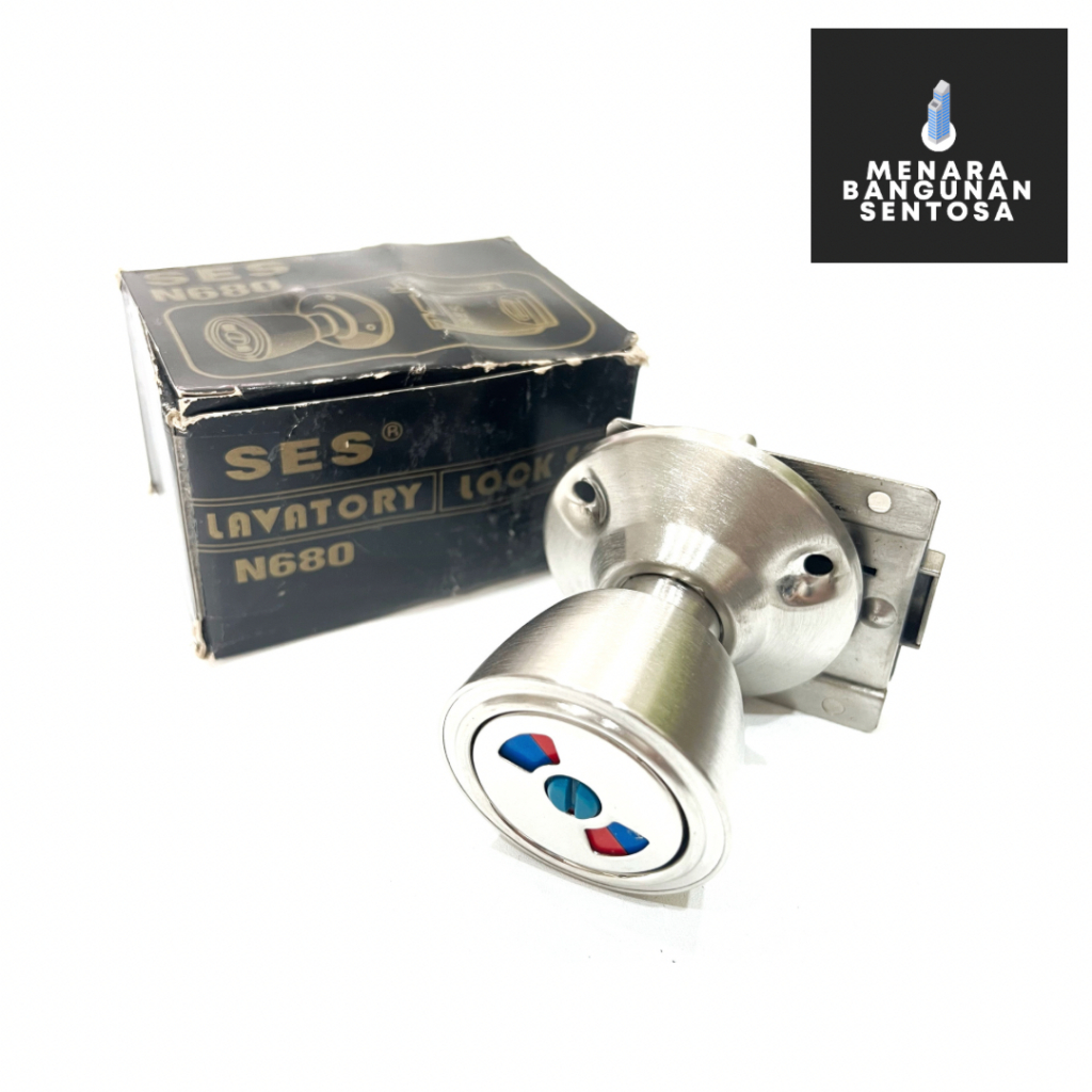 Ses Stainless 680 Round Lock - WC Bathroom Door Latch Handle Pull ...