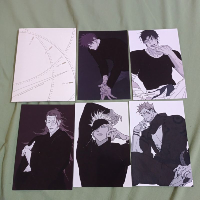1 set warm postcard jujutsu kaisen toji gojo megumi sukuna geto ...