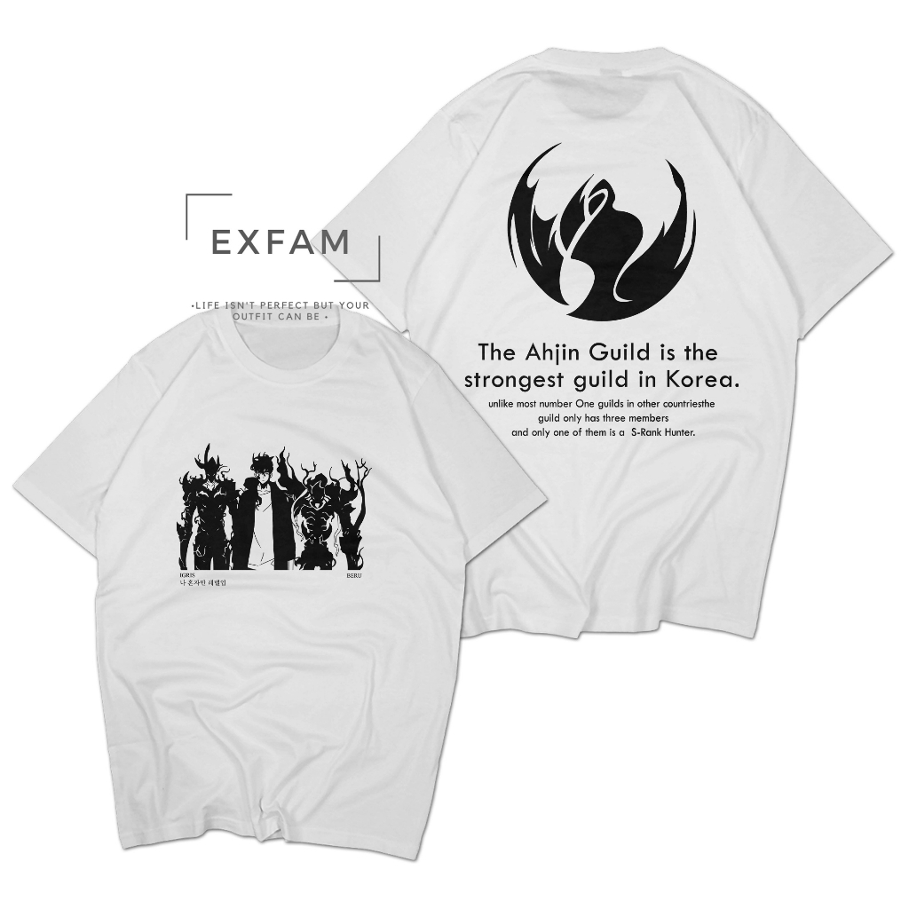 T Shirt Kaos Kaos Solo Leveling Ahjin Guild Sung Jin Woo Korean Comic ...
