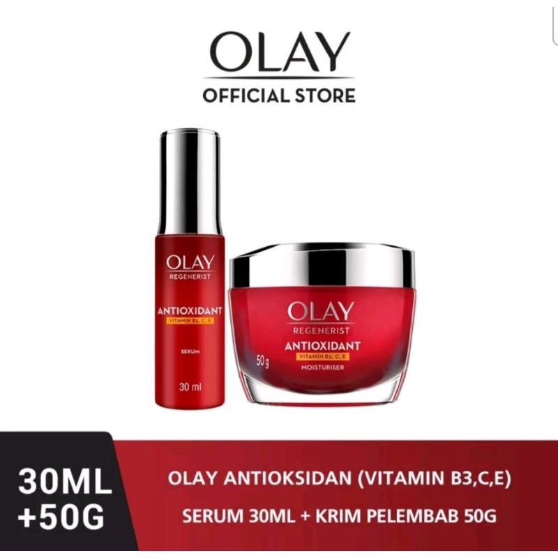 Olay Regenerist Antioxidant Vitamin B3, C, E Moisturiser Day Cream 50g/ Serum 30ml | Shopee ...