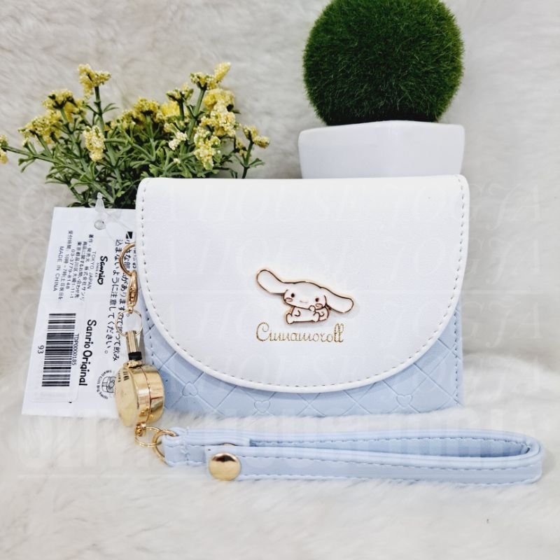 Cinnamoroll Emboss Wallet Pull Card Holder Cinnamoroll Blue Emboss Mini ...