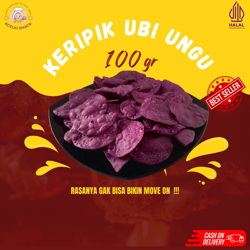 UNGU Crispy Crispy Crispy Purple Sweet Potato Chips 100 gram Pack ...
