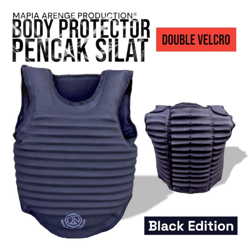 Body Protector Pencak Silat Body Protector PLAIN BLACK DOUBLE VELCRO ...
