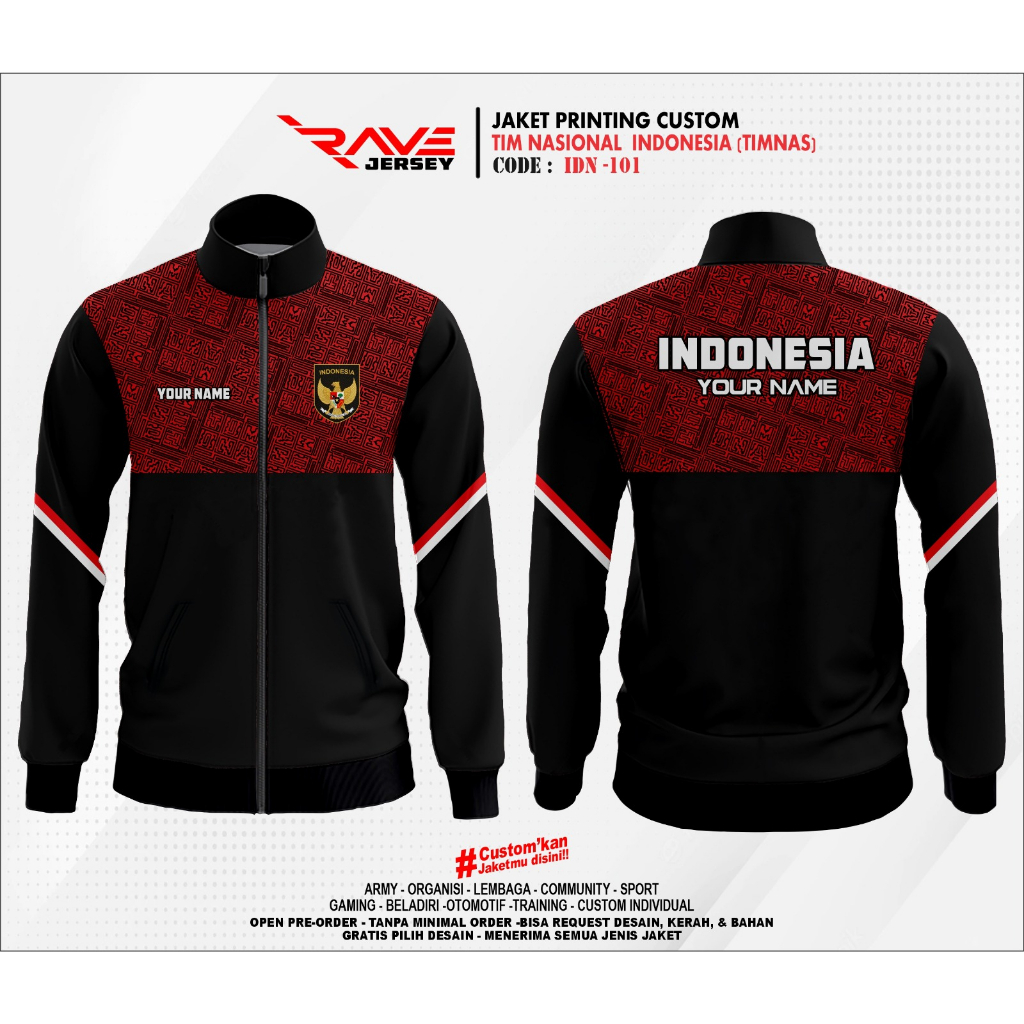 Indonesian National Team Ball Jacket Session 1 FULL PRINTING ...
