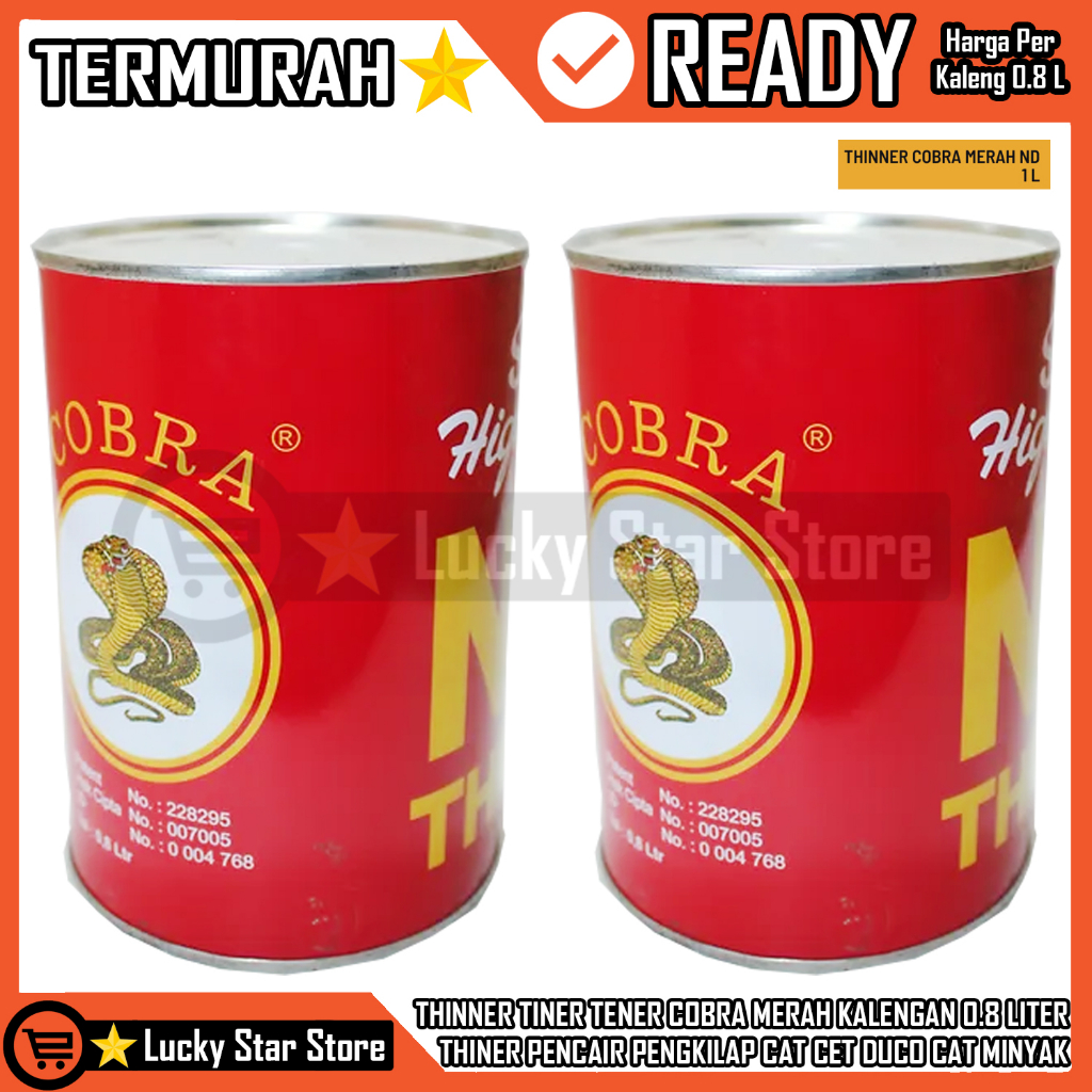MERAH Red Black 1 Liter Ltr Can Bottle Thinner Thinner Thinner Cobra ...