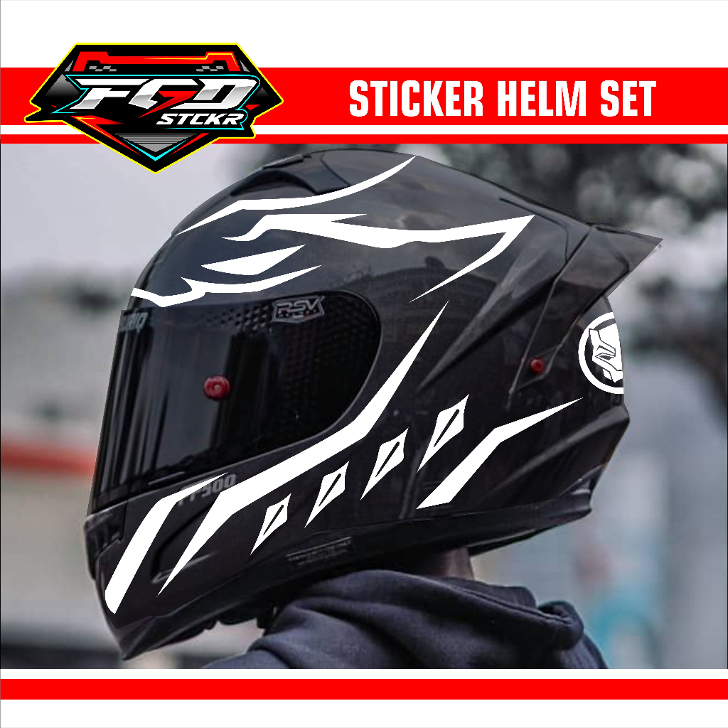 Helmet Sticker - CUTTING BLACK PANTHER Sticker SET For Helmet | Shopee ...