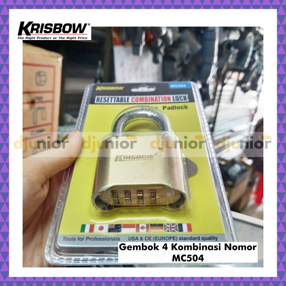 Ace KRISBOW - PADLOCK WITH COMBINATION OF 4 NUMBERS MC504 / BRASS ...