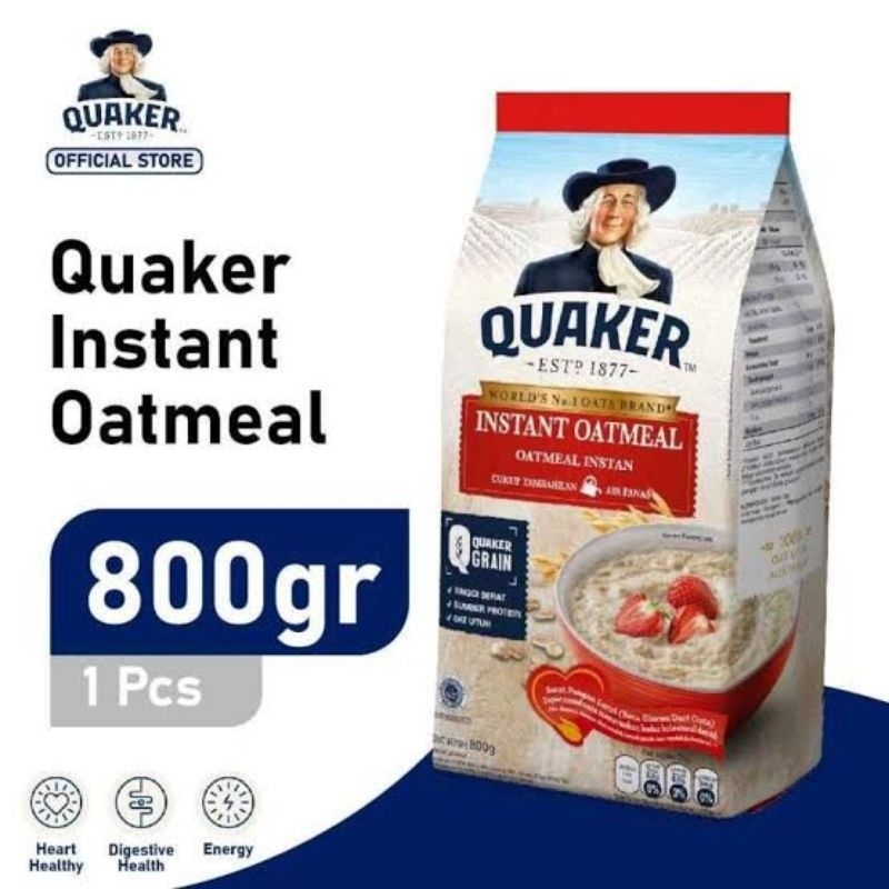 Quaker Instant Oatmeal 800gr And Quaker Quick Cooking 800gr | Shopee ...