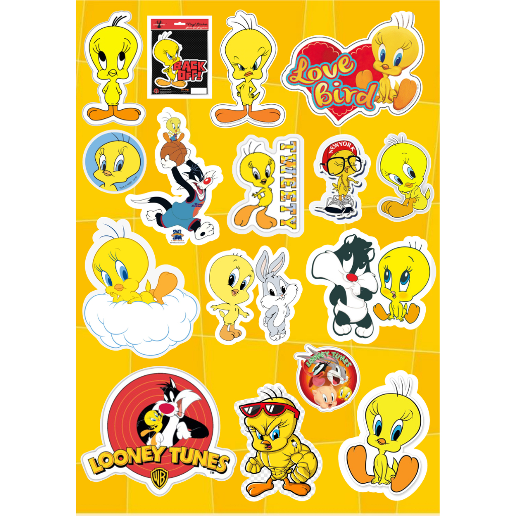 Tweety Image Sticker KISS Cut / DIE Cut Glossy Laminated Vinyl Sticker ...