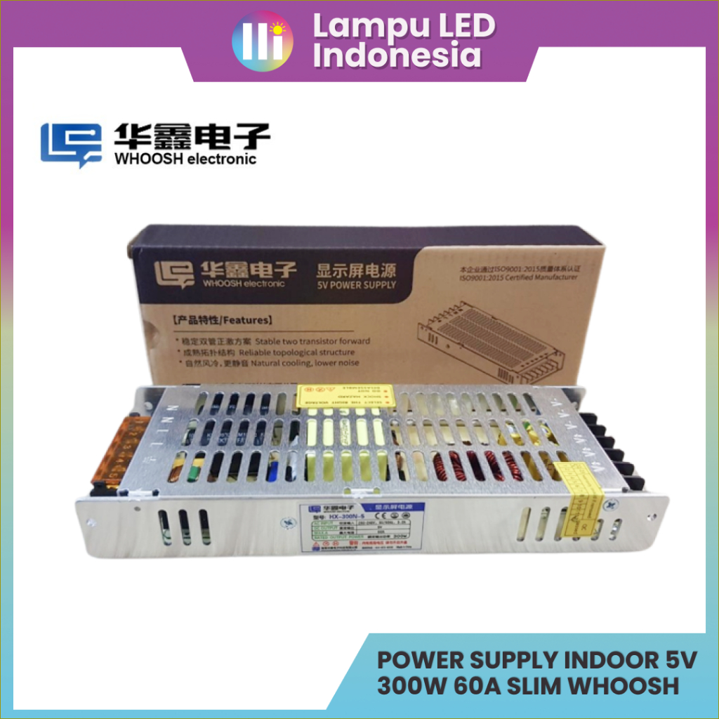 Power SUPPLY INDOOR 5V 300W 60A SLIM WHOOSH 1 YEAR WARRANTY | Shopee ...