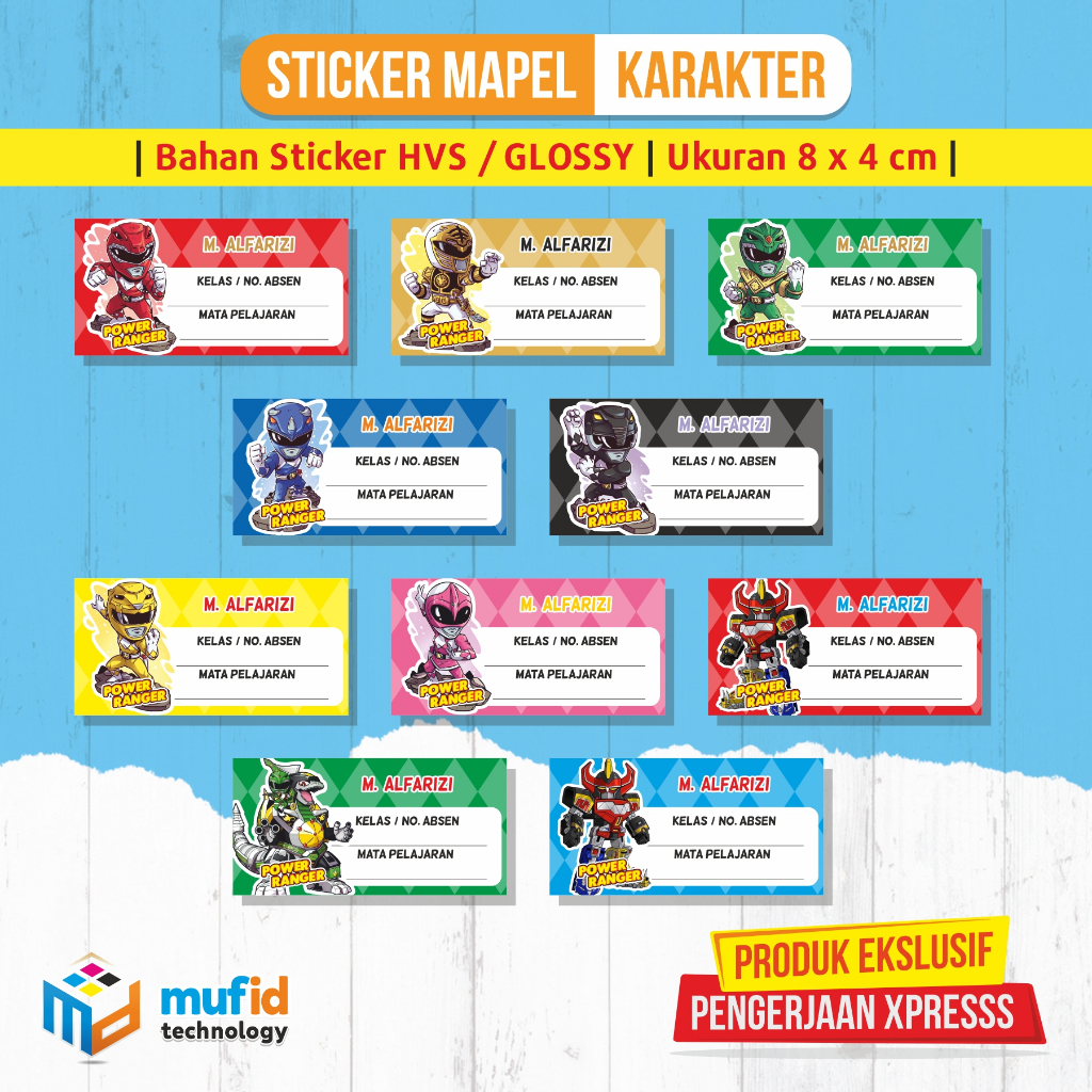 Book Label Stickers / Custom RANGER Mapel (10 PCS) | Shopee Singapore