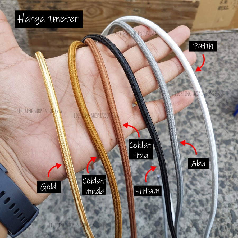 Gold, white, black, gray, light brown cable for hanging lights | Shopee ...