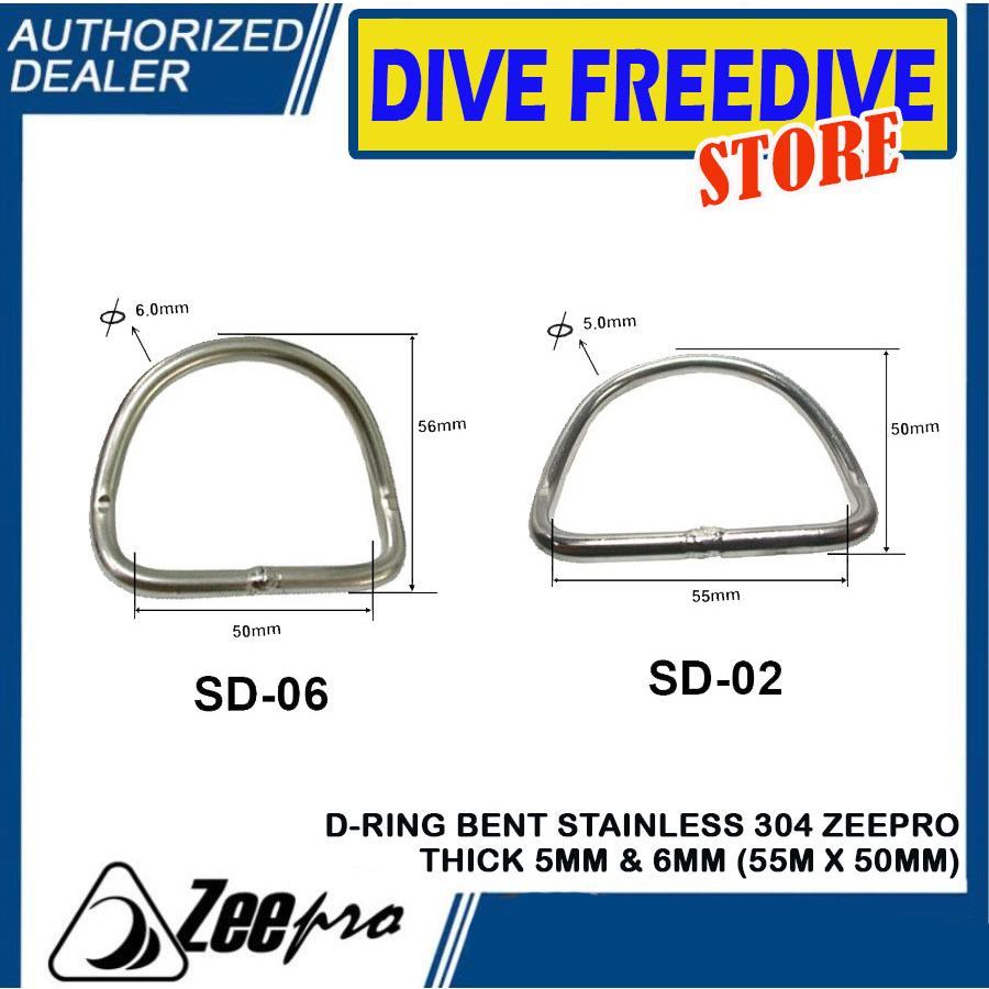 Zeepro DRing Scuba Diving Bent BCD D-Ring Ss Stainless Steel 304 Thick ...