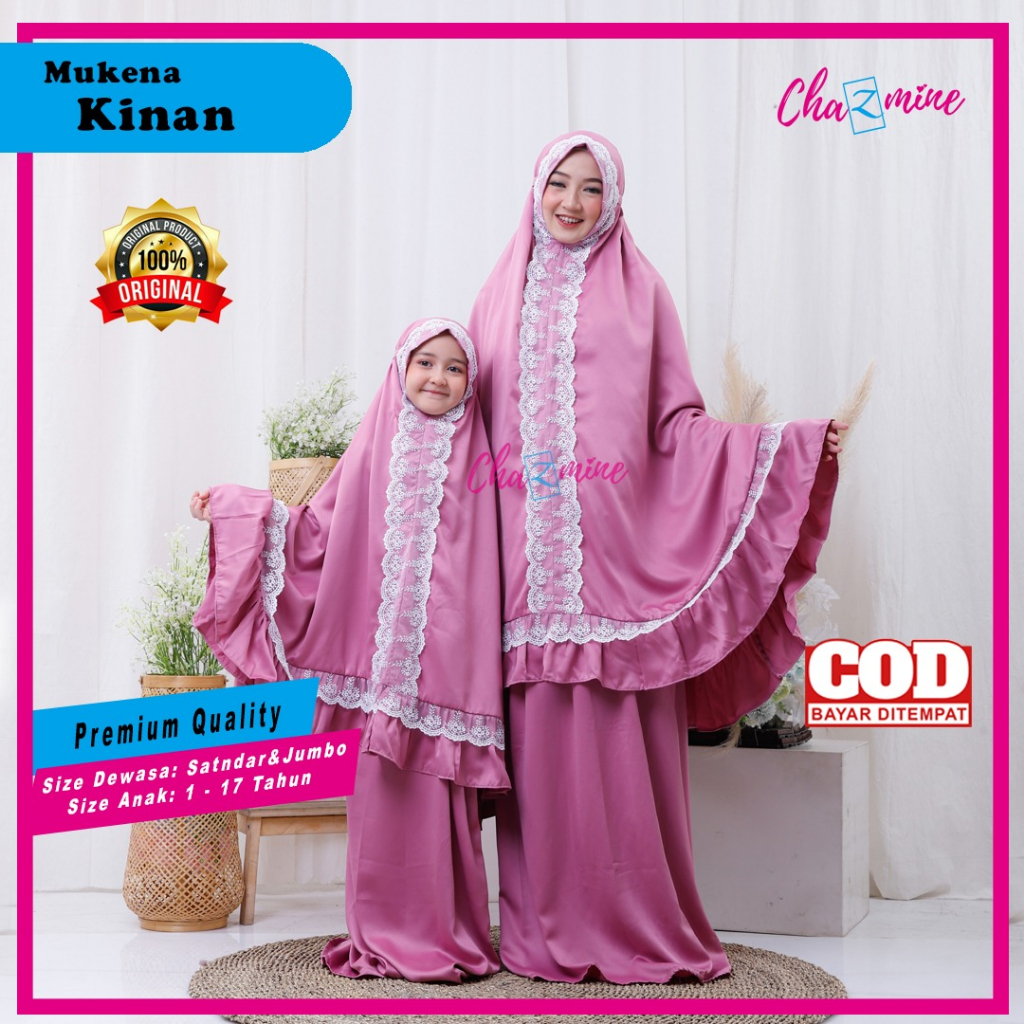 Mukena Kinan Couple Mother and Child Model 2 in 1 Original By Chazmine (Mother Jumbo) | Shopee ...