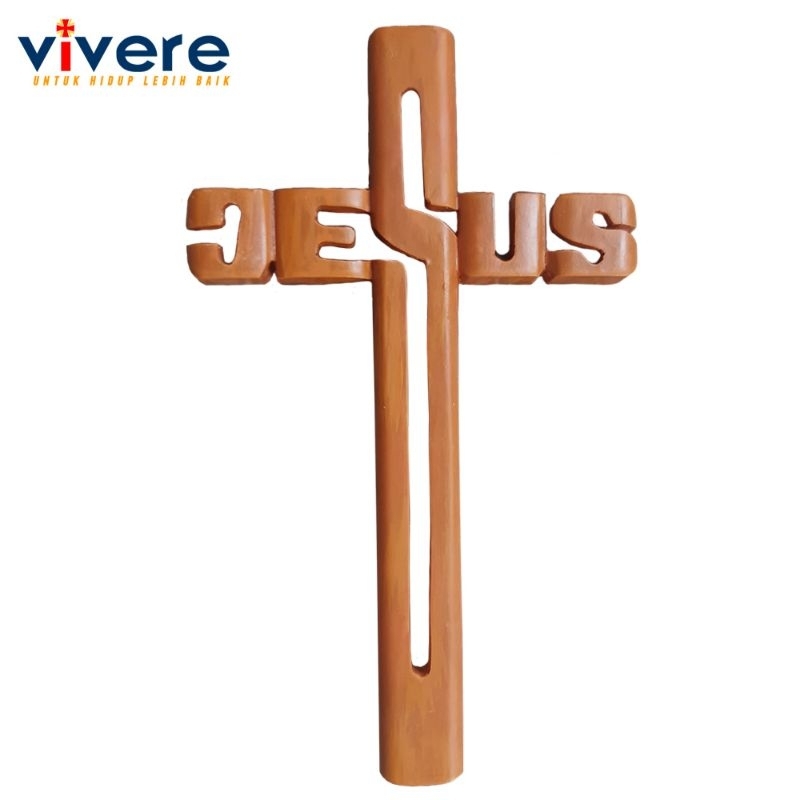Jesus Cross Plain Wood Motif 24 cm | Shopee Singapore