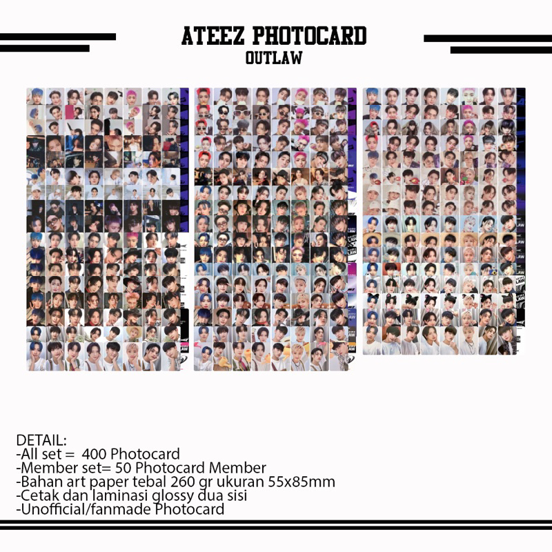 Ateez THE WORLD OUTLAW PHOTOCARD | Shopee Singapore
