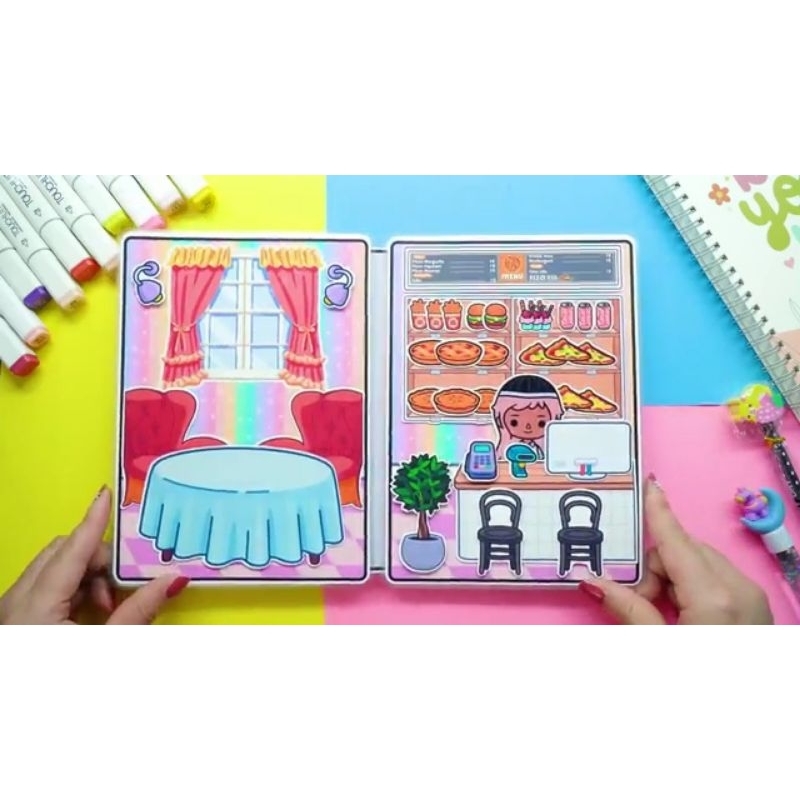 Toca Boca Educational Toys Paper book Paper Doll Toca Pizza Store 51st ...