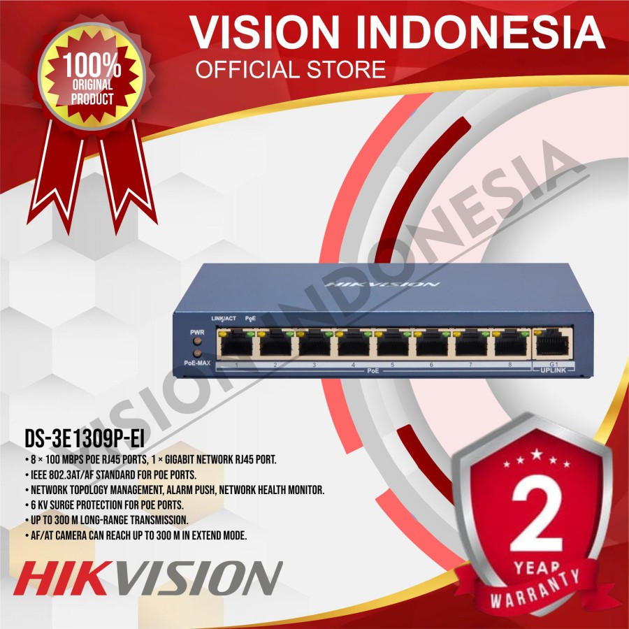Hikvision Smart Manage POE Switch 8Port DS-3E1309P-EI/120Watt | Shopee Singapore