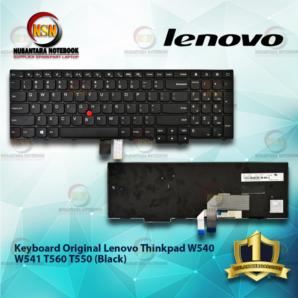 Original Lenovo Thinkpad W540 W541 T560 Laptop Keyboard (Black ...