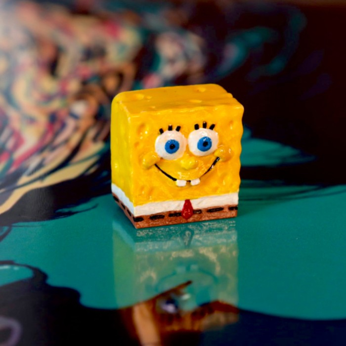 Spongebob artisan keycaps spongebob squarepants funny long nose design ...
