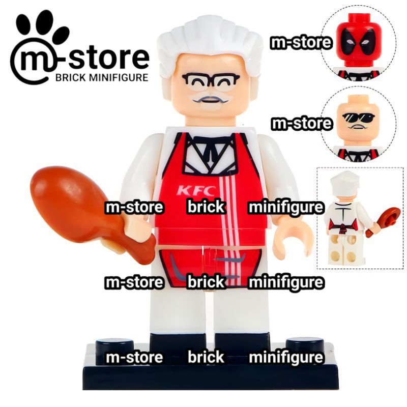 Brick kfc colonel sanders block mini toy figure | Shopee Singapore