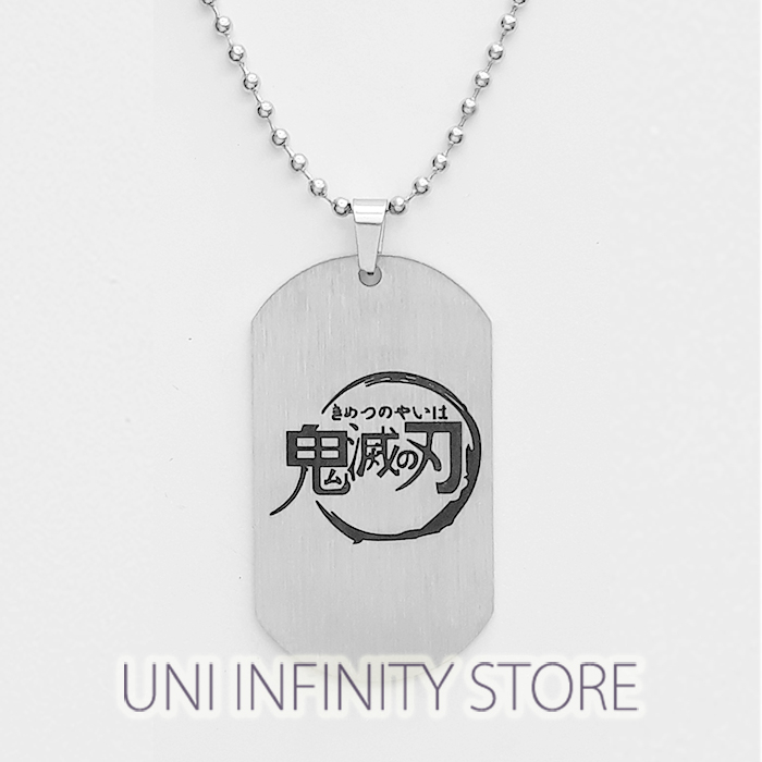 HITAM JWNE0557 Military Army Plate Necklace Black Silver Kimetsu no ...