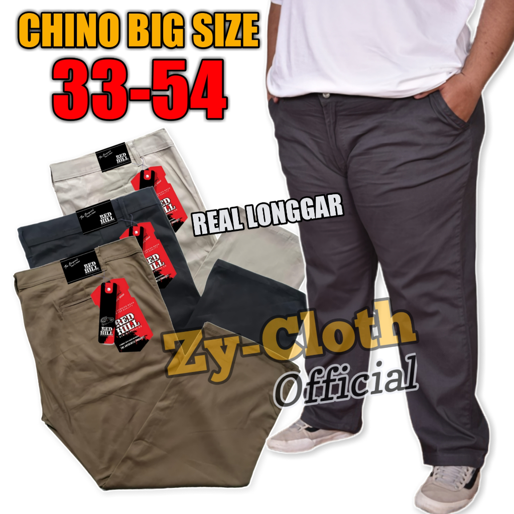 Men's Trousers Jumbo Chino Big Size Super Jumbo 27-50 Regular Stretchy ...
