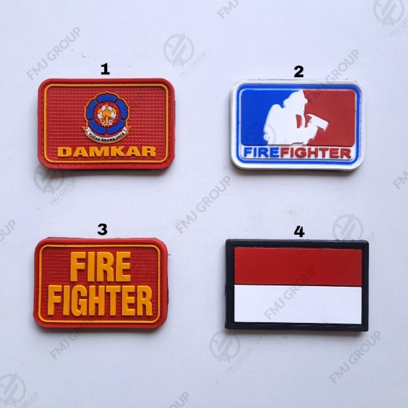 Emblem Rubber Patch Logo DAMKAR, Firefighters, FIRE FIGHTERs, INDONESIA ...
