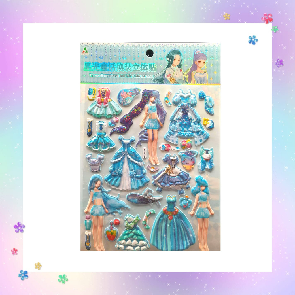 Children's Sticker Picture Paste Sticker Embossed Cartoon Character ...