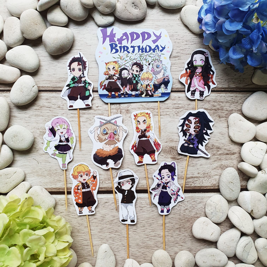 Demon Slayer Chibi Cake Topper (10pcs) | Shopee Singapore