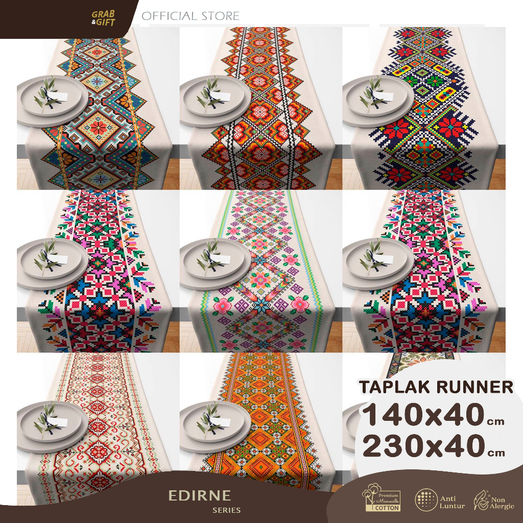 Table Runner Tablecloth Print Turkish Edirne 140x40 cm And 230x40 cm ...