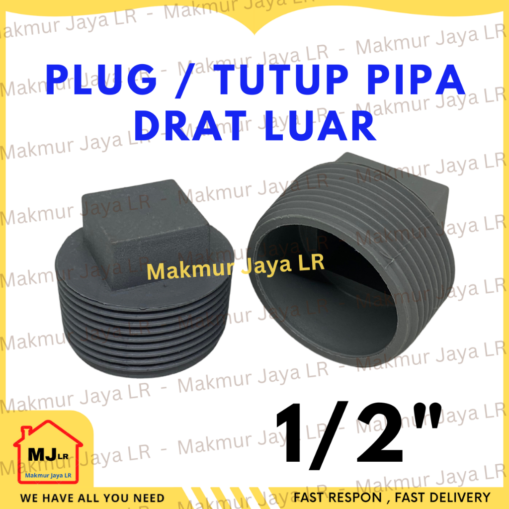 Plug 1/2" PVC Outer Thread Pipe Cap/VALVE END Cap 1/2 inch/PVC Pipe ...