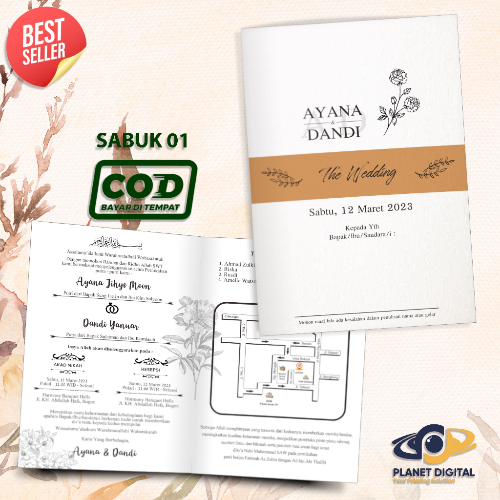 Aesthetic Belt Model 2 Fold Wedding Invitation 01 | Shopee Singapore