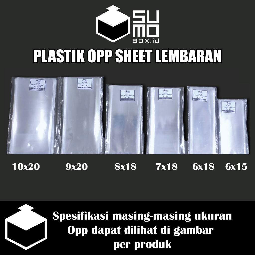 OPP Plastic WITHOUT GLUE One Sheet Sheet 6x15 6x18 7x18 8x18 9x20 10x20 ...