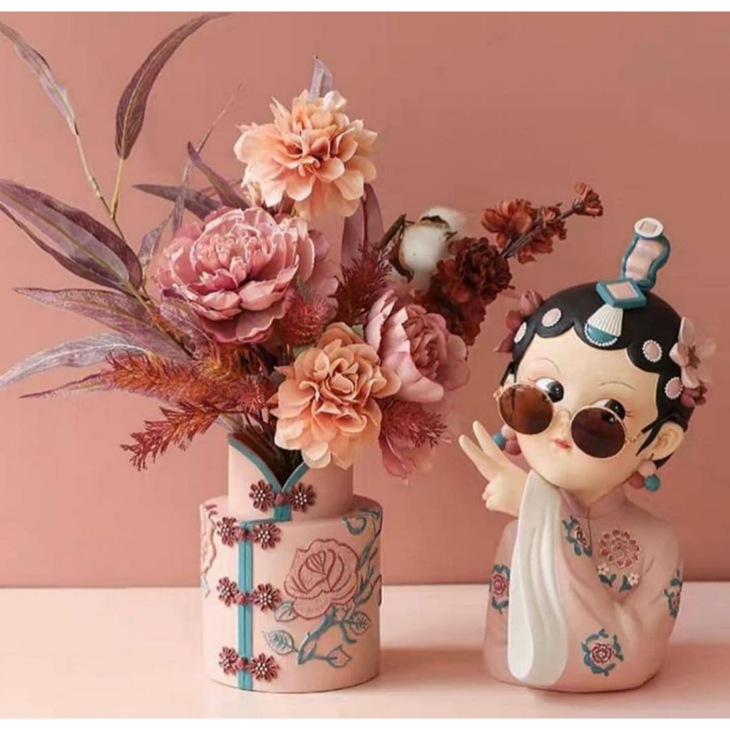 Qing Vase Set/Cute Flower Vase/Qipao Cheongsam Flower Vase | Shopee ...
