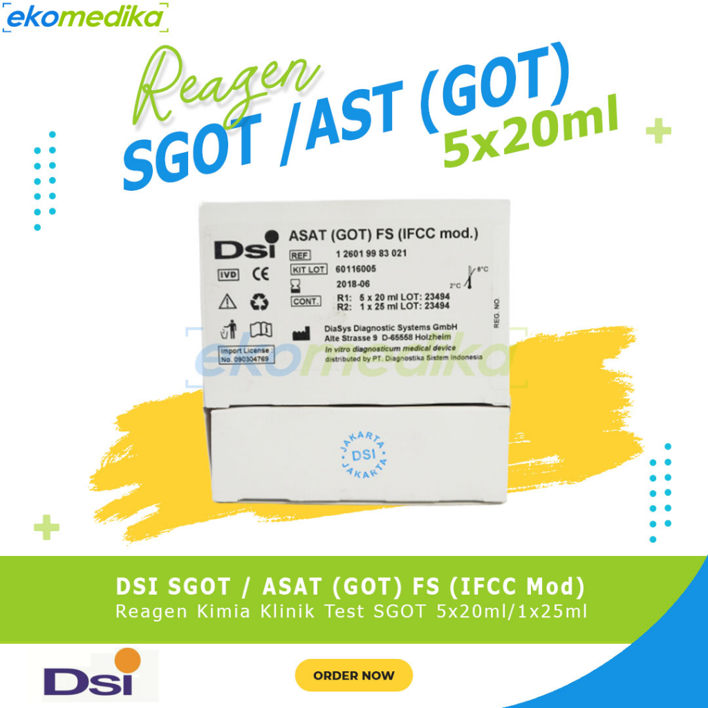 Reagent SGOT FS IFCC DiaSys 5x20ml/1x25ml| Smoke GOT / AST GOT DSI ED ...