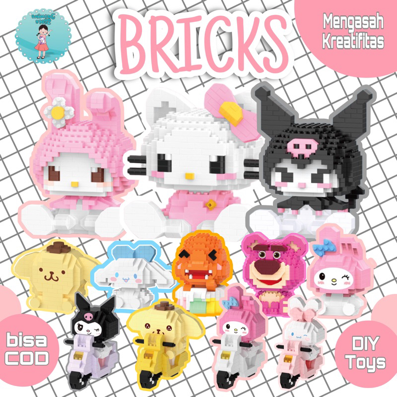 Educational Cinnamon Block Toys Cartoon Character DIY Block Toys 3D ...