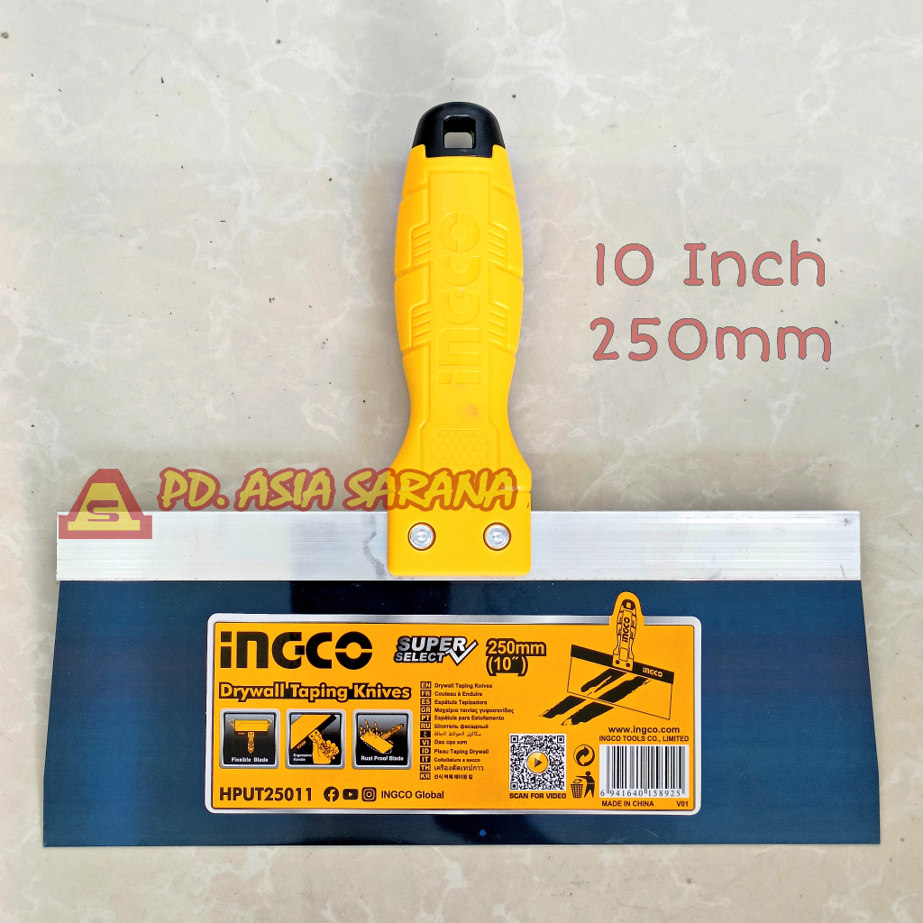 10" Inch Wide Scraper INGCO HPUT25011 Putty Trowel Scrapper Putty ...