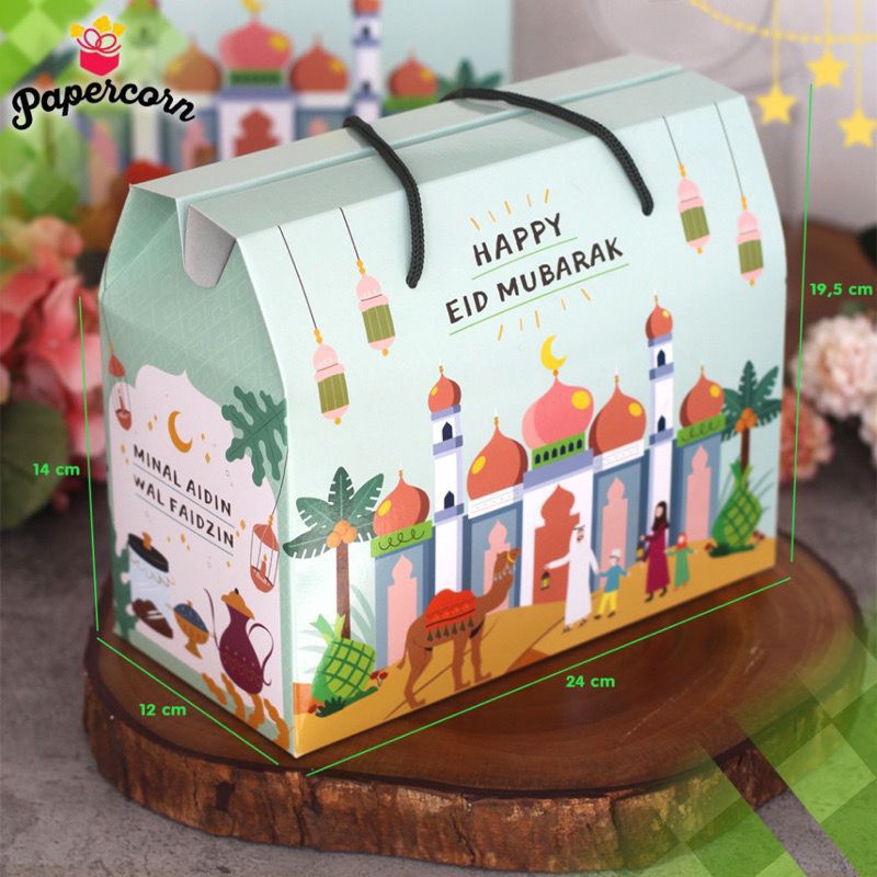 Eid box happy eid mubarak sage green | Shopee Singapore